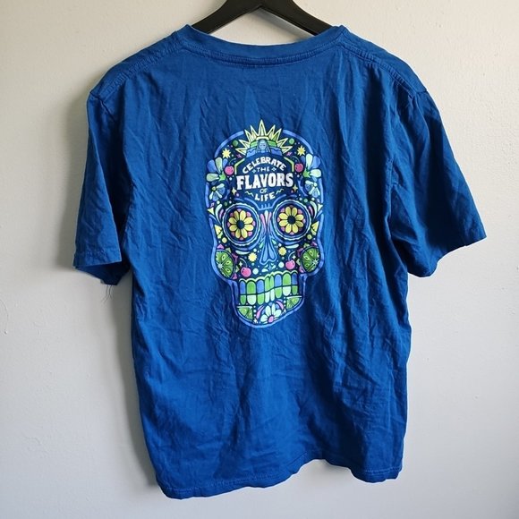 Source Unknown | Shirts | Sauza Tequilla Pocket Tee Sugar Skull Blue ...